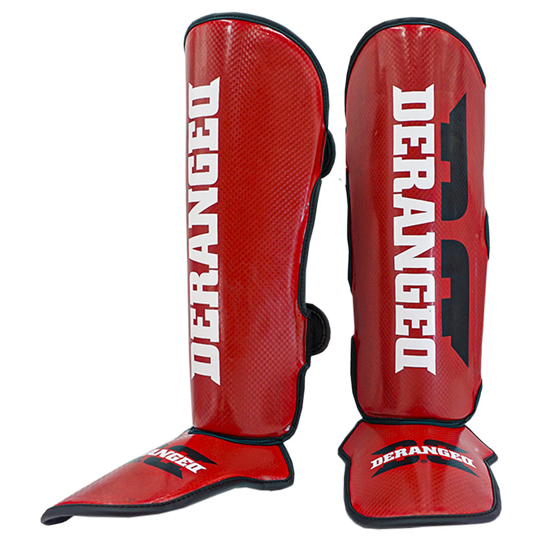 Canilleras Fibra de Carbono Deranged Rojo – The Cage Fight Shop